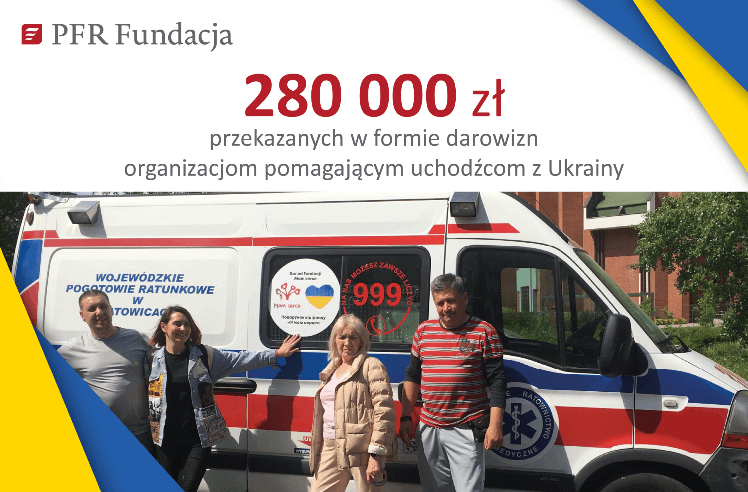 Fundacja PFR przekazała prawie 280 tys. zł. organizacjom niosącym pomoc ...